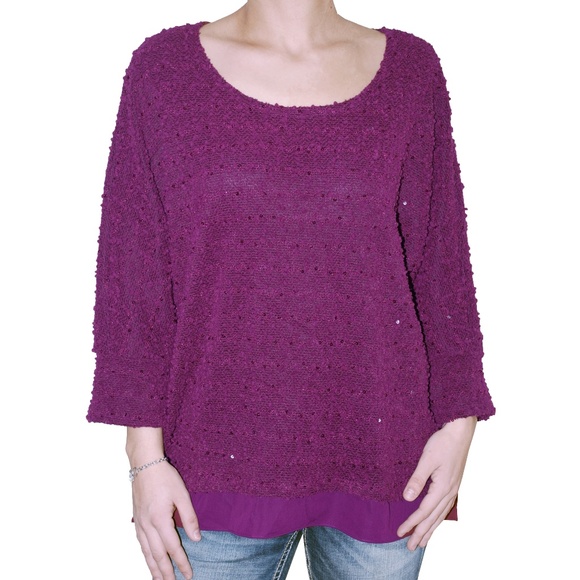 Alfani | Sweaters | Alfani Sequined Hilow Knit Pullover Sweater L ...
